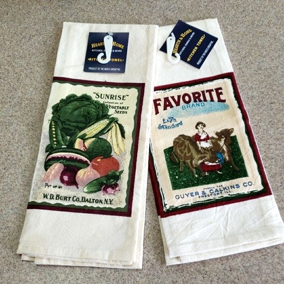 Kitchen | Vintage Labels Floursack Towel Set | Poshmark
